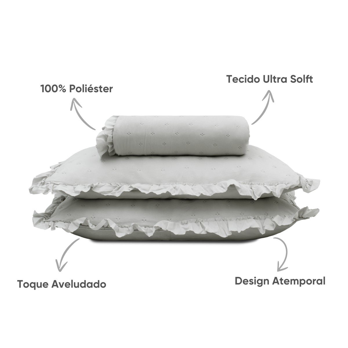 Kit Colcha Casal com 2 Porta Travesseiro Charme Class Appel Home ...