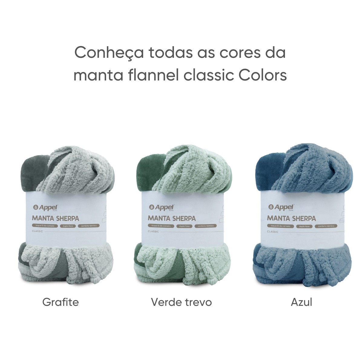 Manta Sherpa Classic Colors Solteiro Appel Home - Verde Trevo