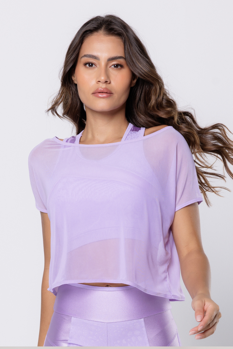 Cropped Tule Com Transparência Harmonia