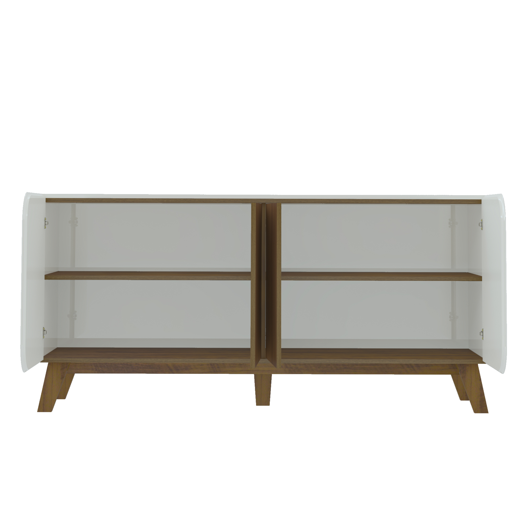 Balcão Buffet Elegance - Artely - Off White/Pinho Ripado | MADERCE